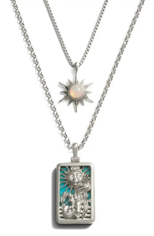 AWE INSPIRED Tarot Pendant Necklace With White Topaz - 925 Sterling Silver