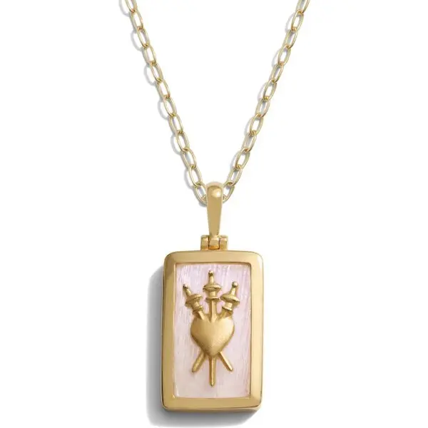 AWE INSPIRED Three Of Swords Moonstone Pendant Necklace - 14k Gold Vermeil