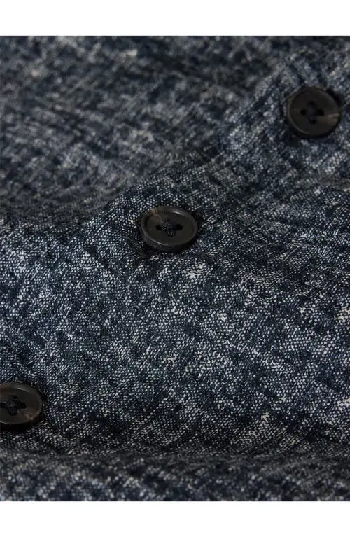 John Varvatos Malon Mélange Short Sleeve Cotton Seersucker Button-up Shirt