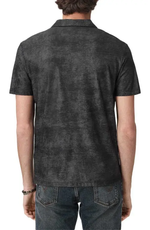 John Varvatos Olivari Slub Cotton Piqué Polo - Black