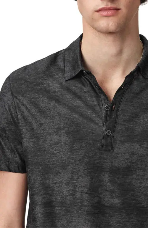 John Varvatos Olivari Slub Cotton Piqué Polo - Black