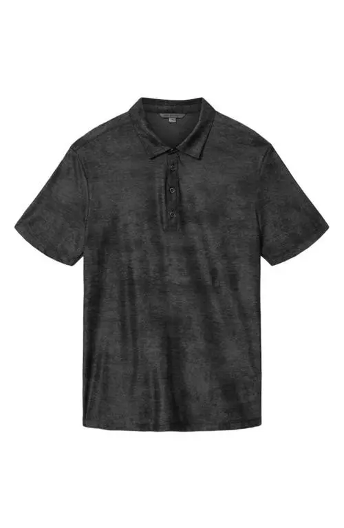 John Varvatos Olivari Slub Cotton Piqué Polo - Black