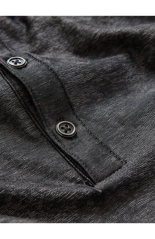 John Varvatos Olivari Slub Cotton Piqué Polo - Black