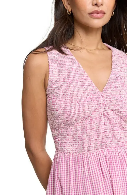 NOBODY'S CHILD Eliza Sleeveless Check Print V-neck Dress
