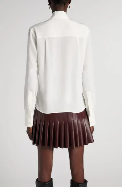 Alexander McQueen Tie Neck Silk Button-up Shirt