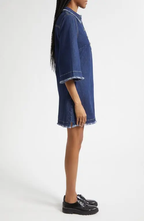 Cinq À Sept Dany Fringe Denim Shirtdress