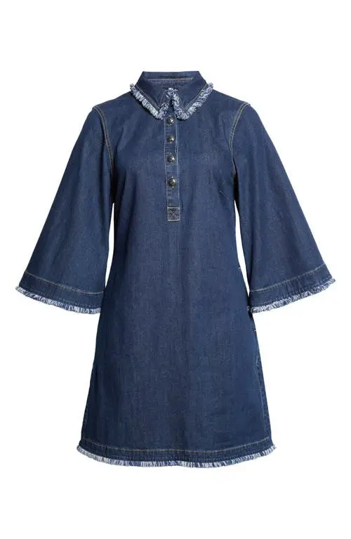 Cinq À Sept Dany Fringe Denim Shirtdress