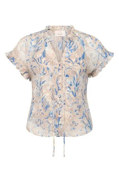 Cinq À Sept Jenise Daisy Swirl Top - Neutral Multi