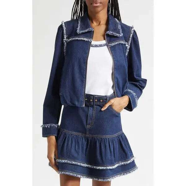 Cinq À Sept Indria Fringe Denim Jacket