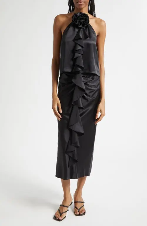 Cinq À Sept Hallie Rosette Silk Top - Black