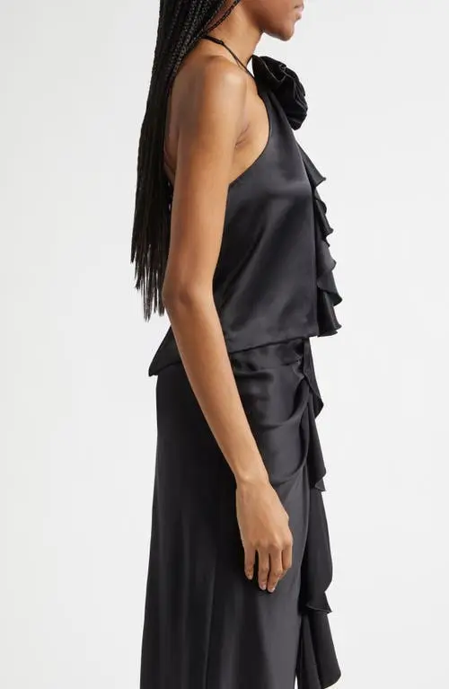 Cinq À Sept Hallie Rosette Silk Top - Black
