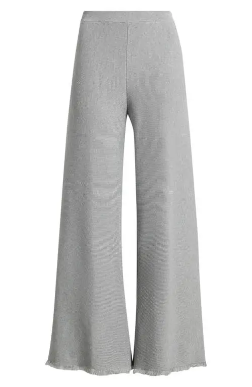 Kobi Halperin Wide Leg Knit Pants With Frayed Hem