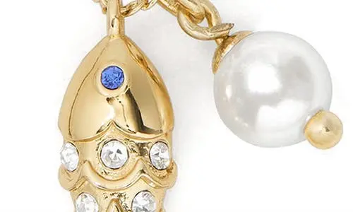 Kate Spade New York Summer Daze Fish Pendant Necklace With Faux Pearl Charm