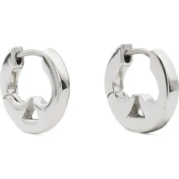 Kate Spade New York Spade Cutout Huggie Hoop Earrings - Silver