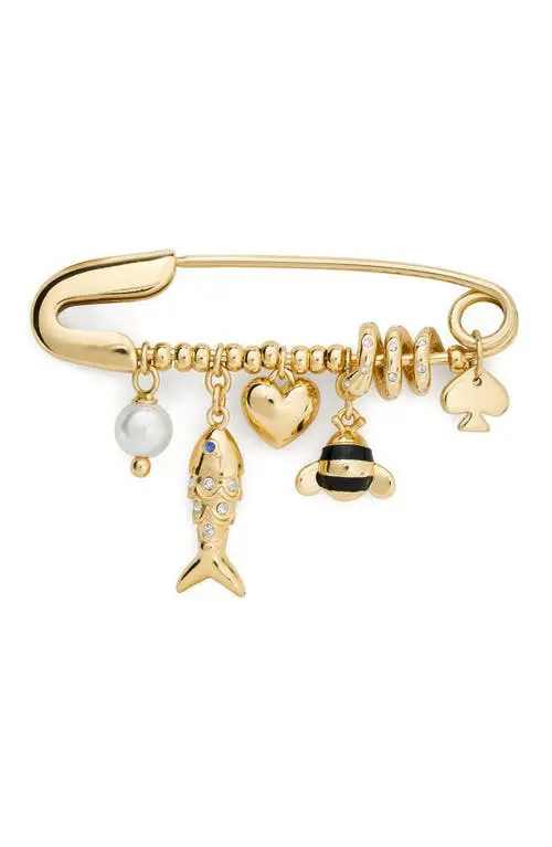 Kate Spade New York Mixed Charm Brooch - Gold Multi