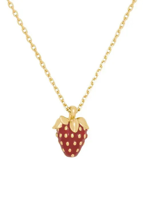 Kate Spade New York Strawberry Pendant Necklace - Red.