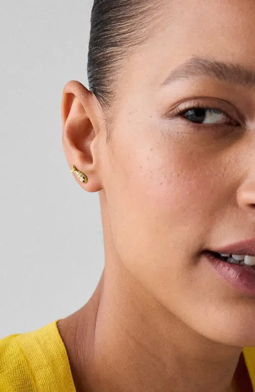 Kate Spade New York Gold-tone Crystal Fish Stud Earrings