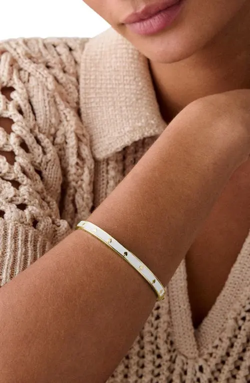 Kate Spade New York Spot The Spade Enamel Bangle Bracelet - White