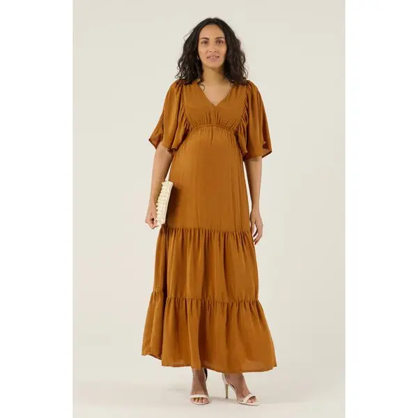CACHE COEUR Claudette Maternity Maxi Dress - Camel