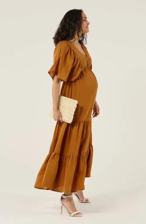 CACHE COEUR Claudette Maternity Maxi Dress - Camel