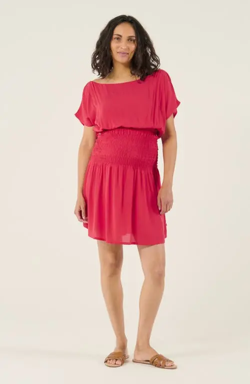 CACHE COEUR Carmen Smocked Mini Dress - Raspberry