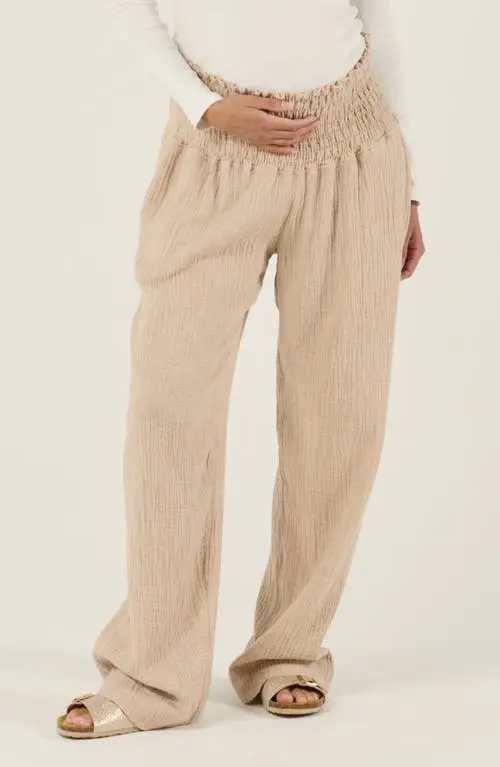 CACHE COEUR Myriam Maternity Smocked Pants - Beige