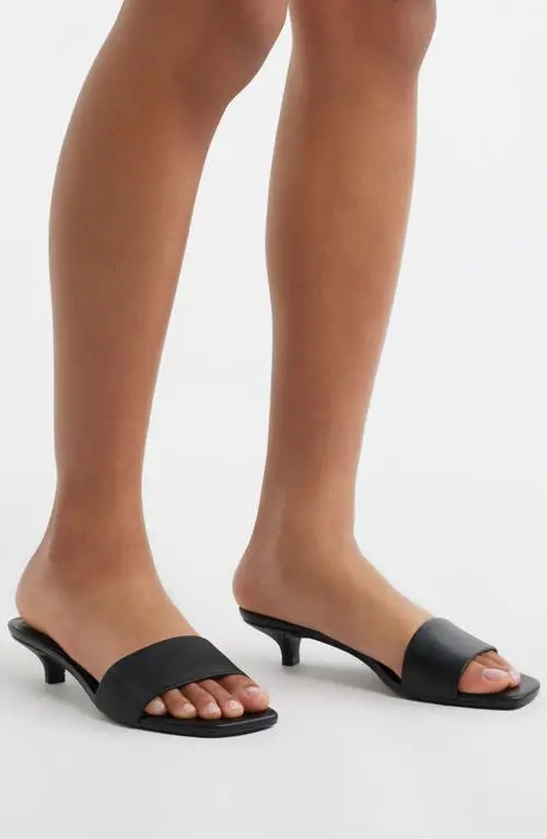 OPEN EDIT Tanner Kitten Heel Slide Sandal - Black
