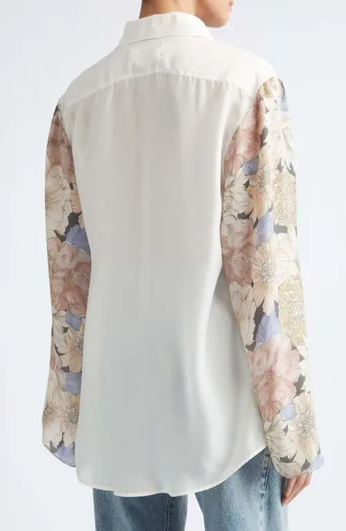 MAISON MARGIELA Floral Sleeve Silk Shirt
