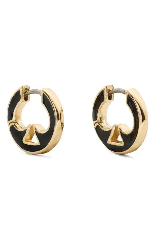 Kate Spade New York Everyday Spade Cutout Huggie Hoop Earrings - Black