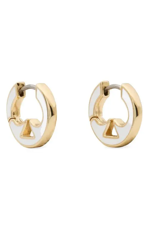 Kate Spade New York Everyday Spade Cutout Huggie Hoop Earrings - White.