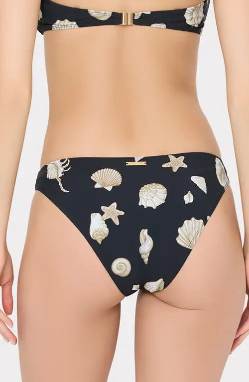 MILLY Margot Seashell Bikini Bottoms - Black/white