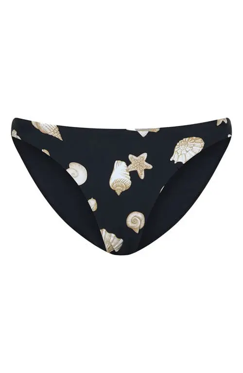 MILLY Margot Seashell Bikini Bottoms - Black/white