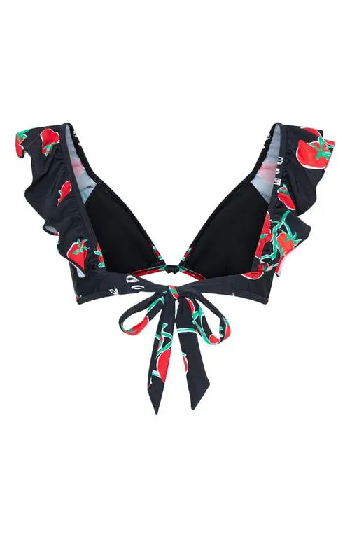 MILLY Pomodoro Ruffle Bikini Top