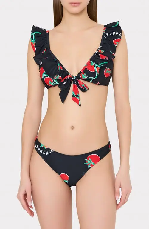 MILLY Pomodoro Ruffle Bikini Top