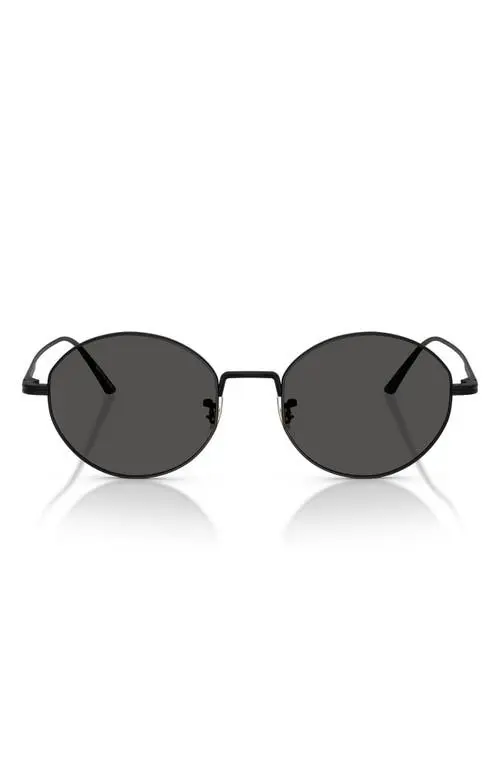 Oliver Spencer Oval Frame Sunglasses - Matte Black/grey