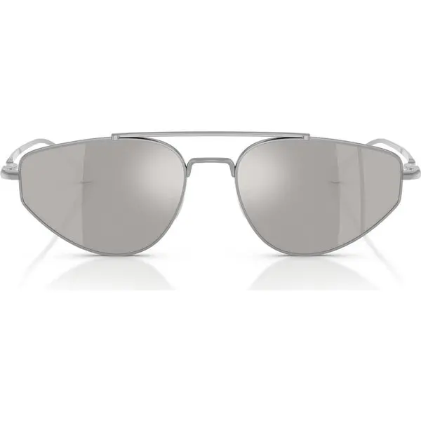 Oliver Spencer Jil Sander Edition 5 Irregular Sunglasses - Silver/soft Silver Mirror