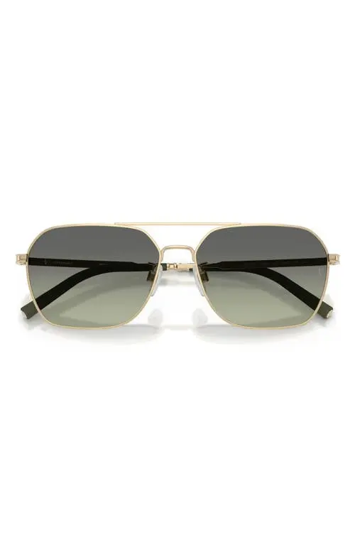 Oliver Spencer R-17 Irregular Sunglasses - Brushed Gold/forest Gradient
