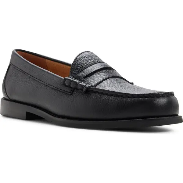 G.H.BASS Berkeley Penny Loafer - Tumbled Open Black