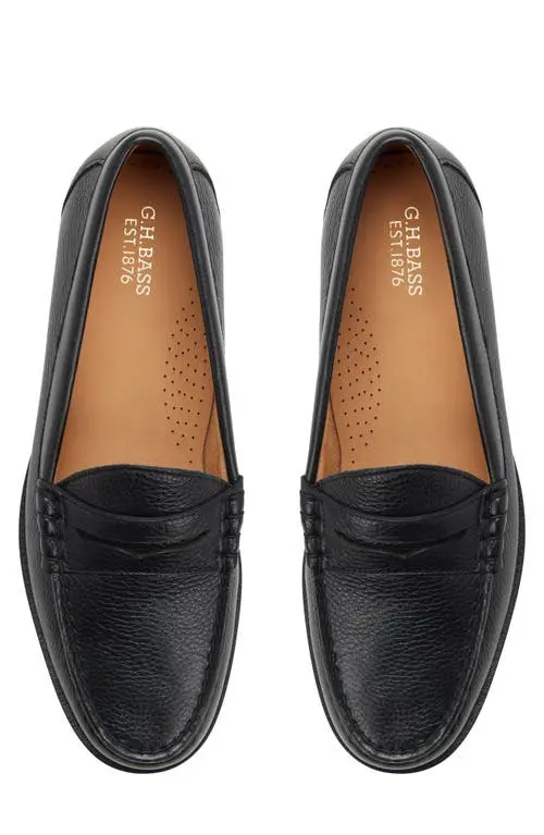 G.H.BASS Berkeley Penny Loafer - Tumbled Open Black
