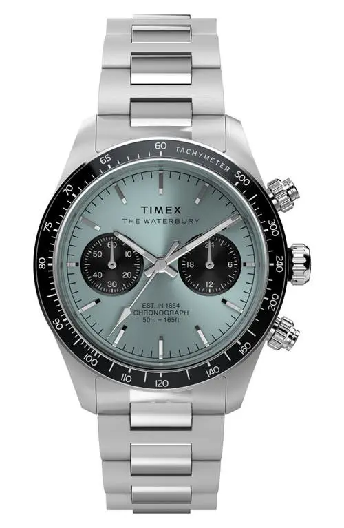 Timex® Timex Waterbury Heritage Chronograph Bracelet Watch - Stainless Steel