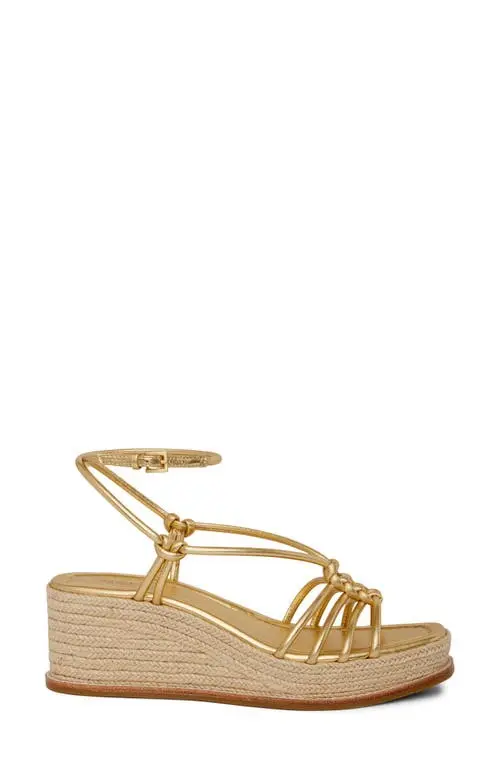 Paige Julian Espadrille Ankle Strap Platform Wedge Sandal - Gold