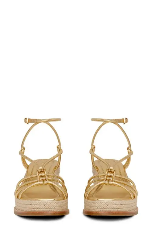 Paige Julian Espadrille Ankle Strap Platform Wedge Sandal - Gold
