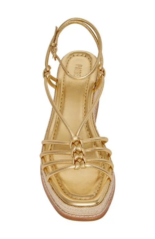 Paige Julian Espadrille Ankle Strap Platform Wedge Sandal - Gold