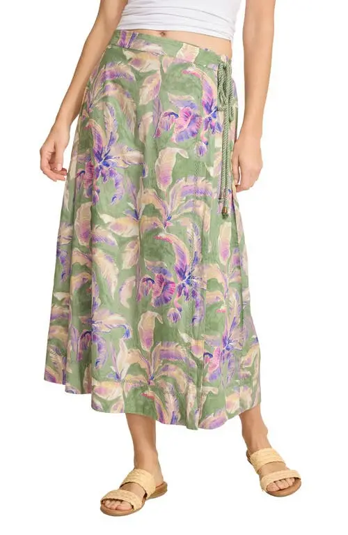 Tommy Bahama Floral Print Maxi Wrap Skirt - Natural Mint