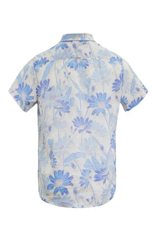 LORDS OF HARLECH Uomo Springtime Short Sleeve Fine Linen Shirt - Springtime White