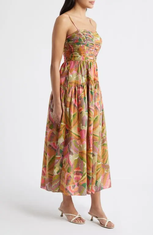 Vince Camuto Pleated Cotton Poplin Maxi Sundress