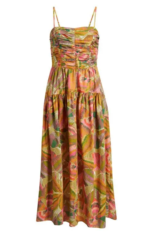 Vince Camuto Pleated Cotton Poplin Maxi Sundress