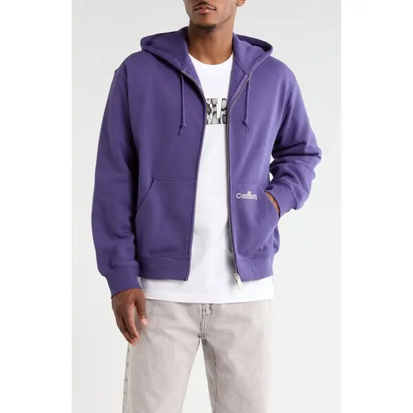 Carhartt Work In Progress Embroidered Logo Zip Hoodie