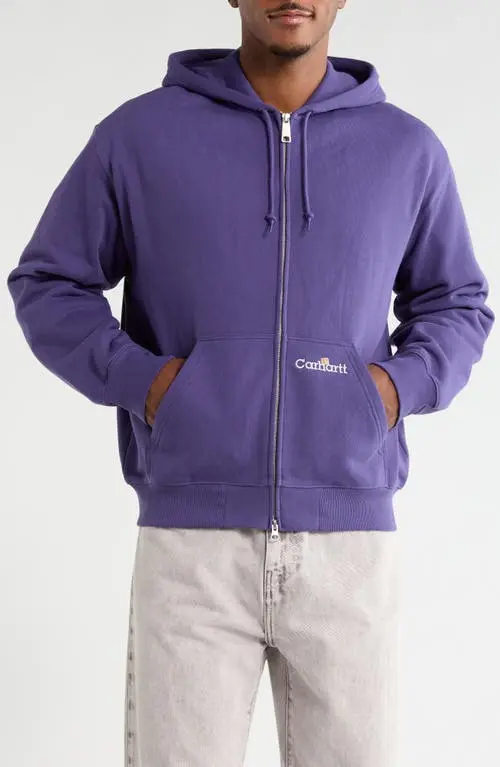 Carhartt Work In Progress Embroidered Logo Zip Hoodie