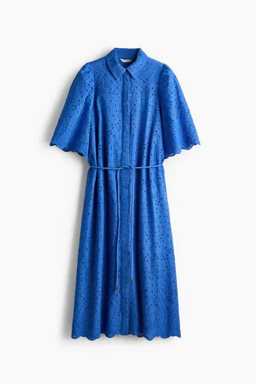 H&m Broderie Anglaise Cotton Shirt Dress
